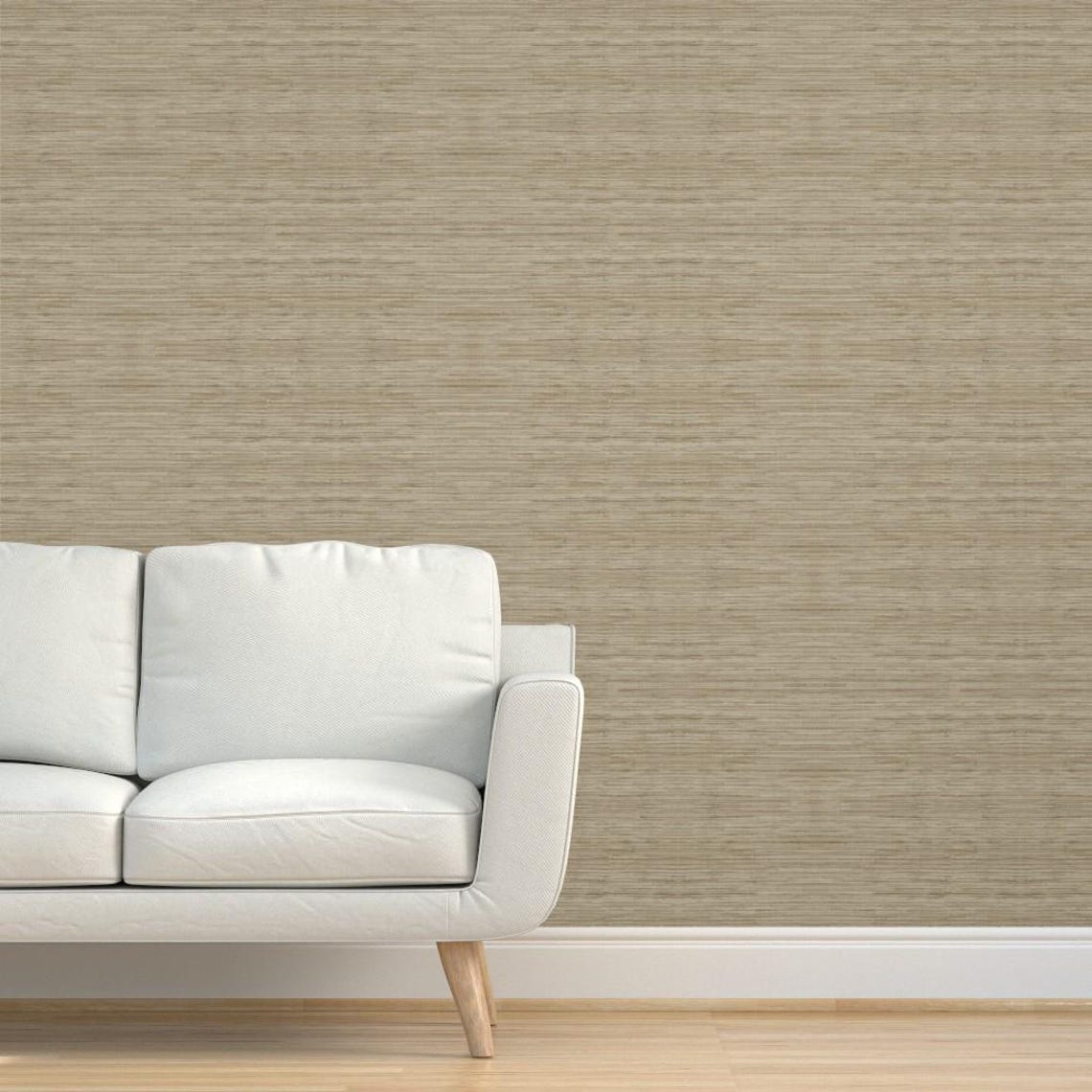 Coastal Neutral Textured Grasscloth Wallpaper - Beige Natural Tan Taupe ...