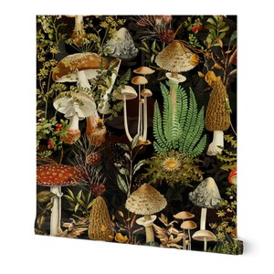 Dark Commercial Grade Wallpaper Rustic Mushroom by Utart Moody ...