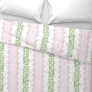 Preppy Pink Stripe Bedding - Celia Pink and Sage by Danika_herrick ...