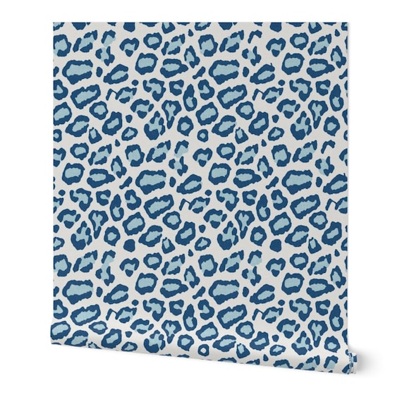 Blue Giraffe Print Wallpaper