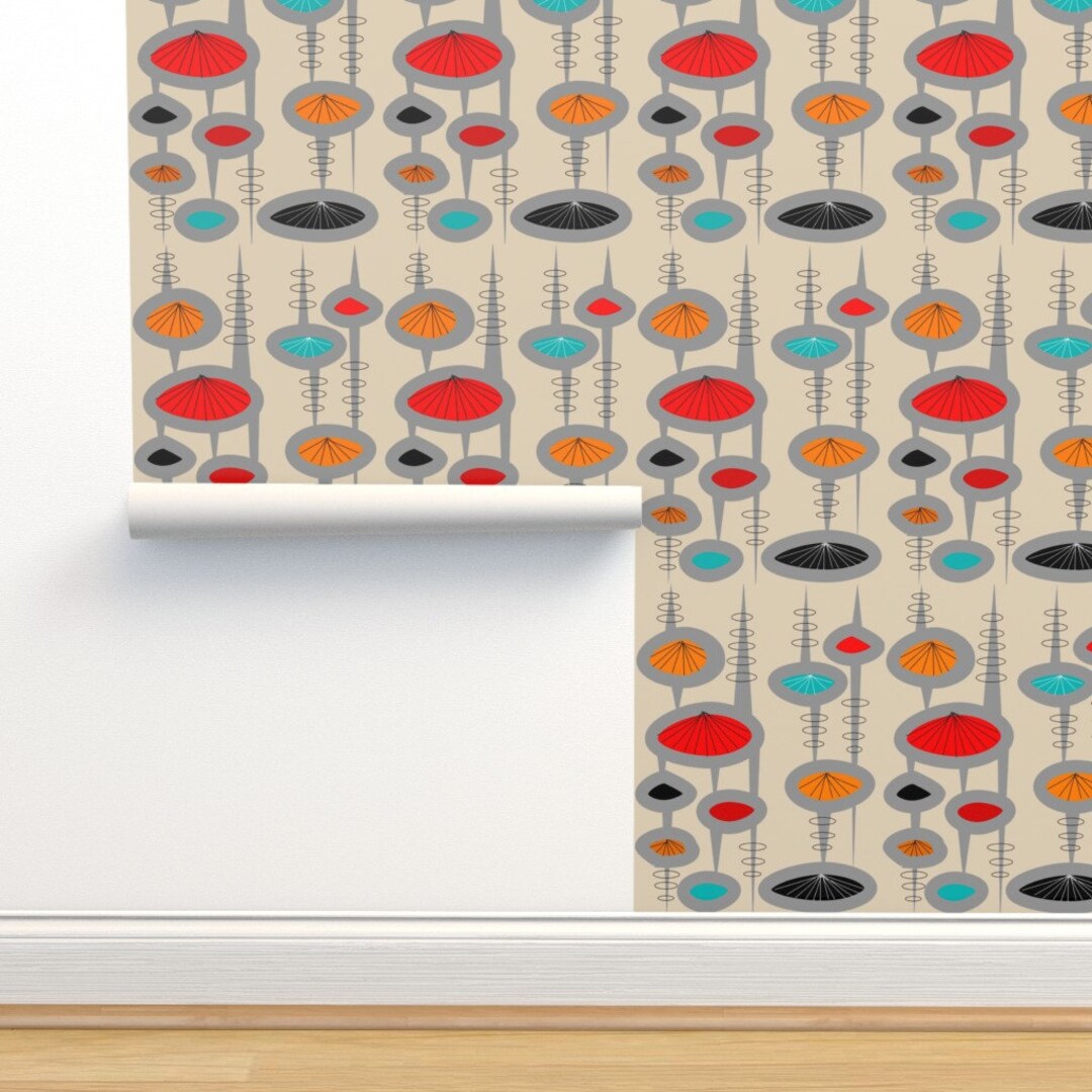 Atomic Era Inspired Commercial Grade Wallpaper Space Age by Hot4tees ...
