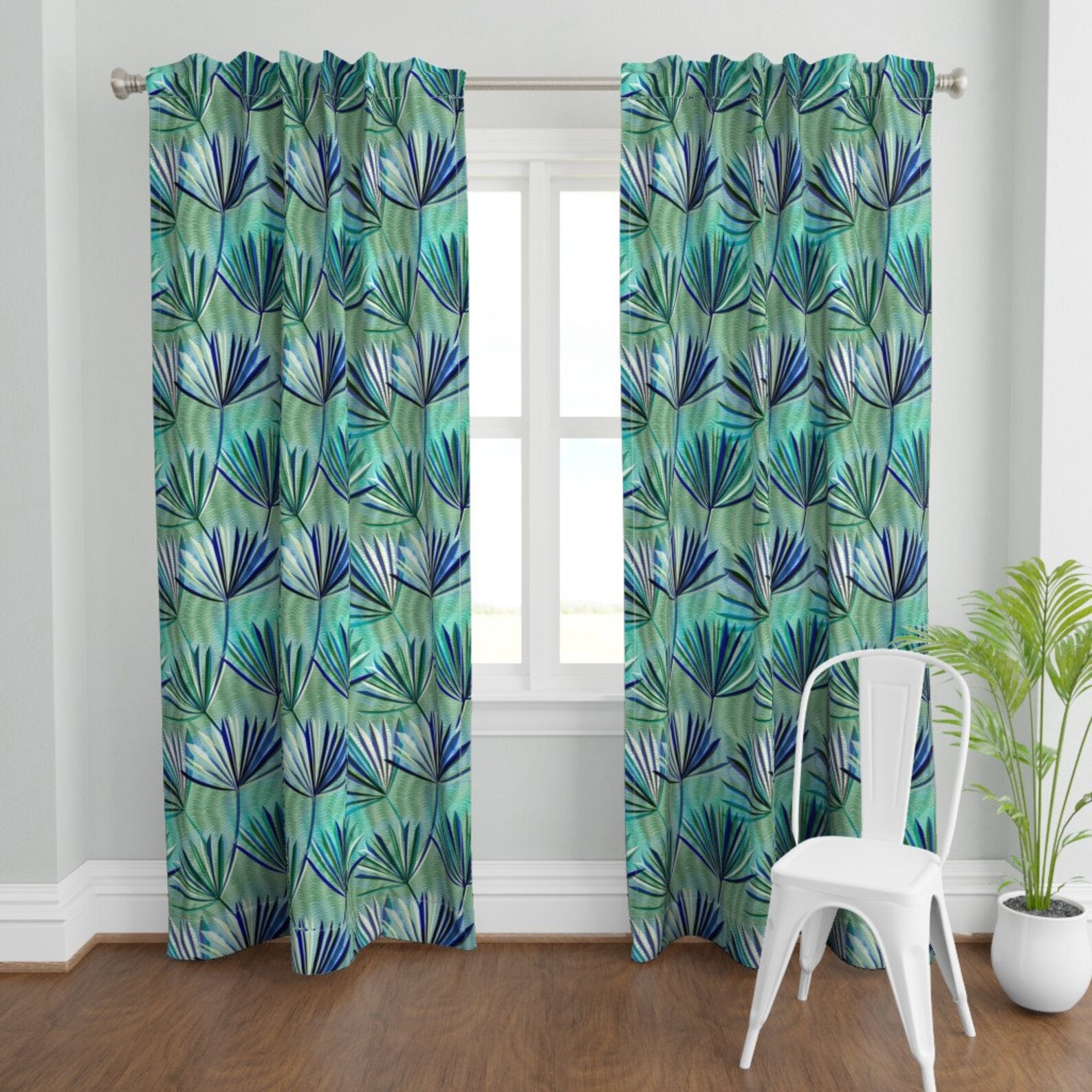 Jungle Palm Curtain Panel Palm Leaves by Asta_barrington - Etsy