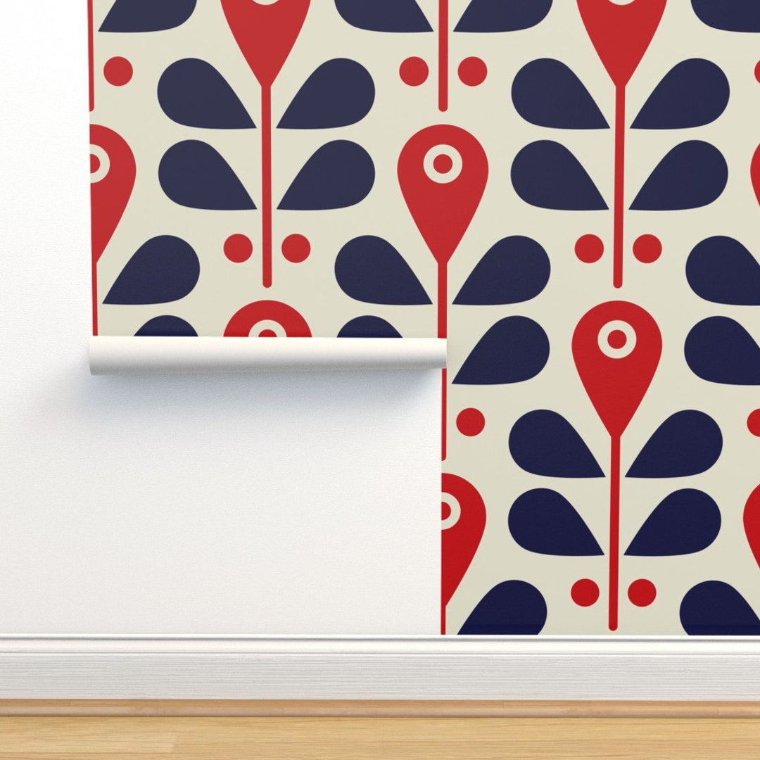 Scandi Floral Non-pasted Wallpaper - Scandinavian Flowers by Roucoucou ...