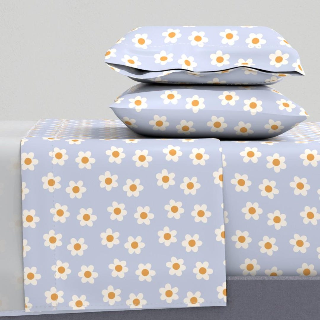 Groovy Sheets - Daisy in Periwinkle by Indybloomdesign - Retro Flowers ...