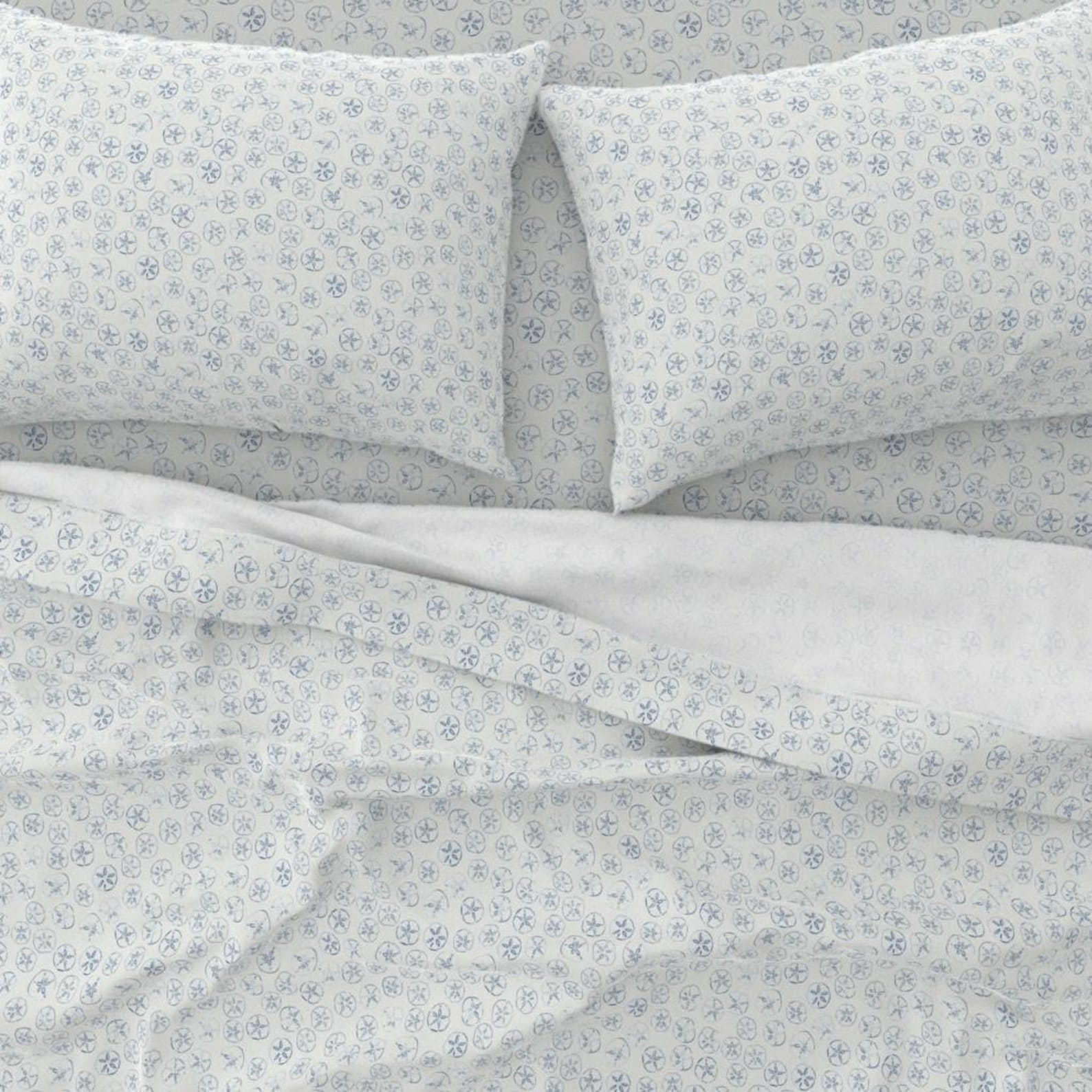 Blue Sand Dollar Sheets - Sand Dollar by Kamides - Coastal Nautical ...