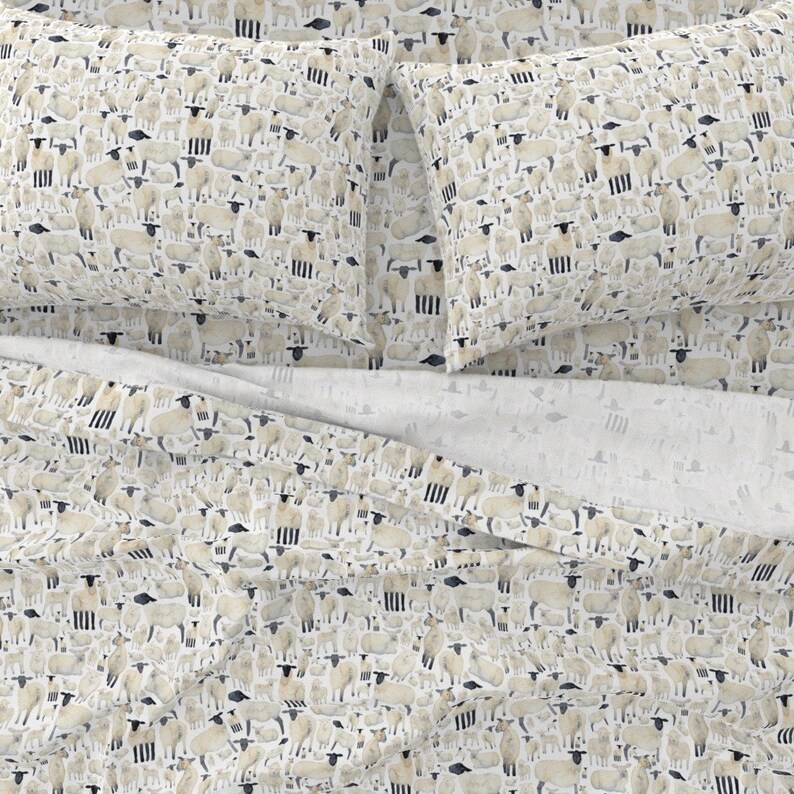 Sheep Sheets Fluffy White Sheep by - Etsy