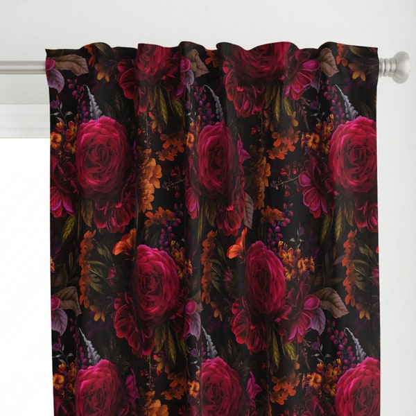 Dark Red Curtains - Etsy
