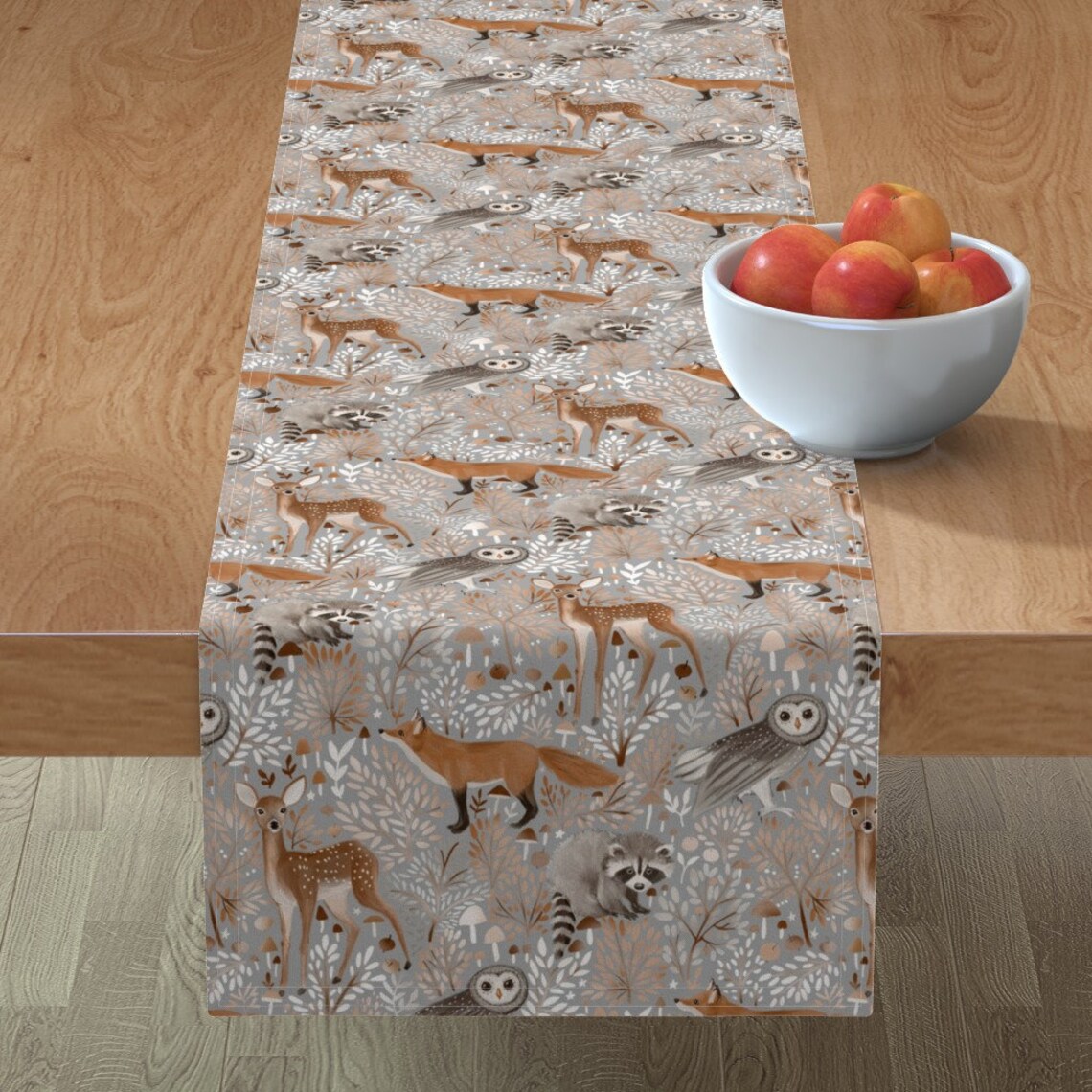 Nature Table Runner Brown-forest-animals by Gomboc Deer - Etsy