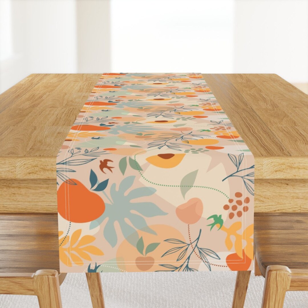 Boho Fruit Table Runner - My Apricot Tree by Mil_papeles - Peach Tree ...
