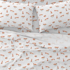 Watercolor Fox Sheets Winter Fox large by Shelbyallison Woodland ...
