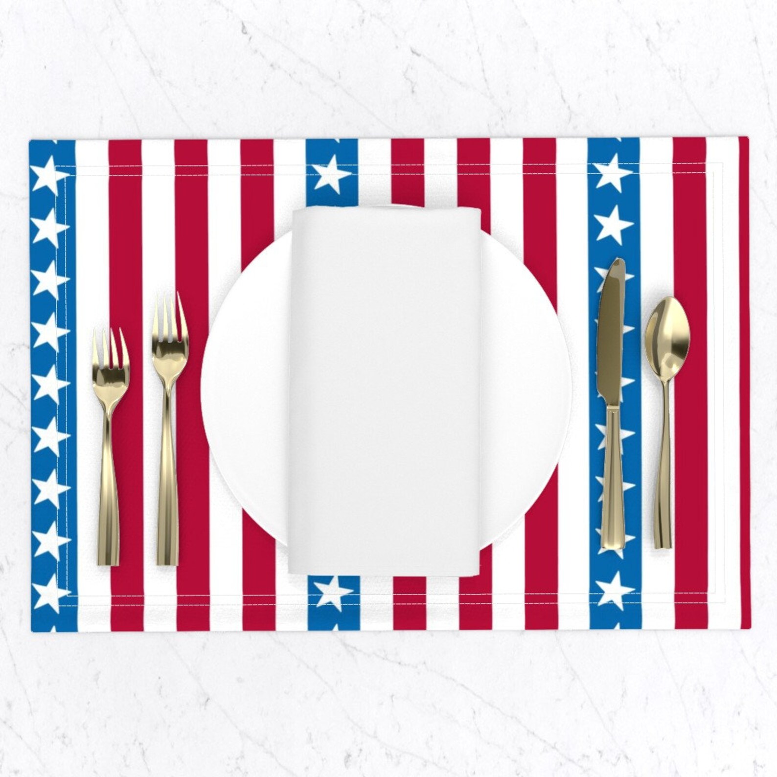Patriotic Stripes Placemats set of 2 Stars and Stripes by - Etsy
