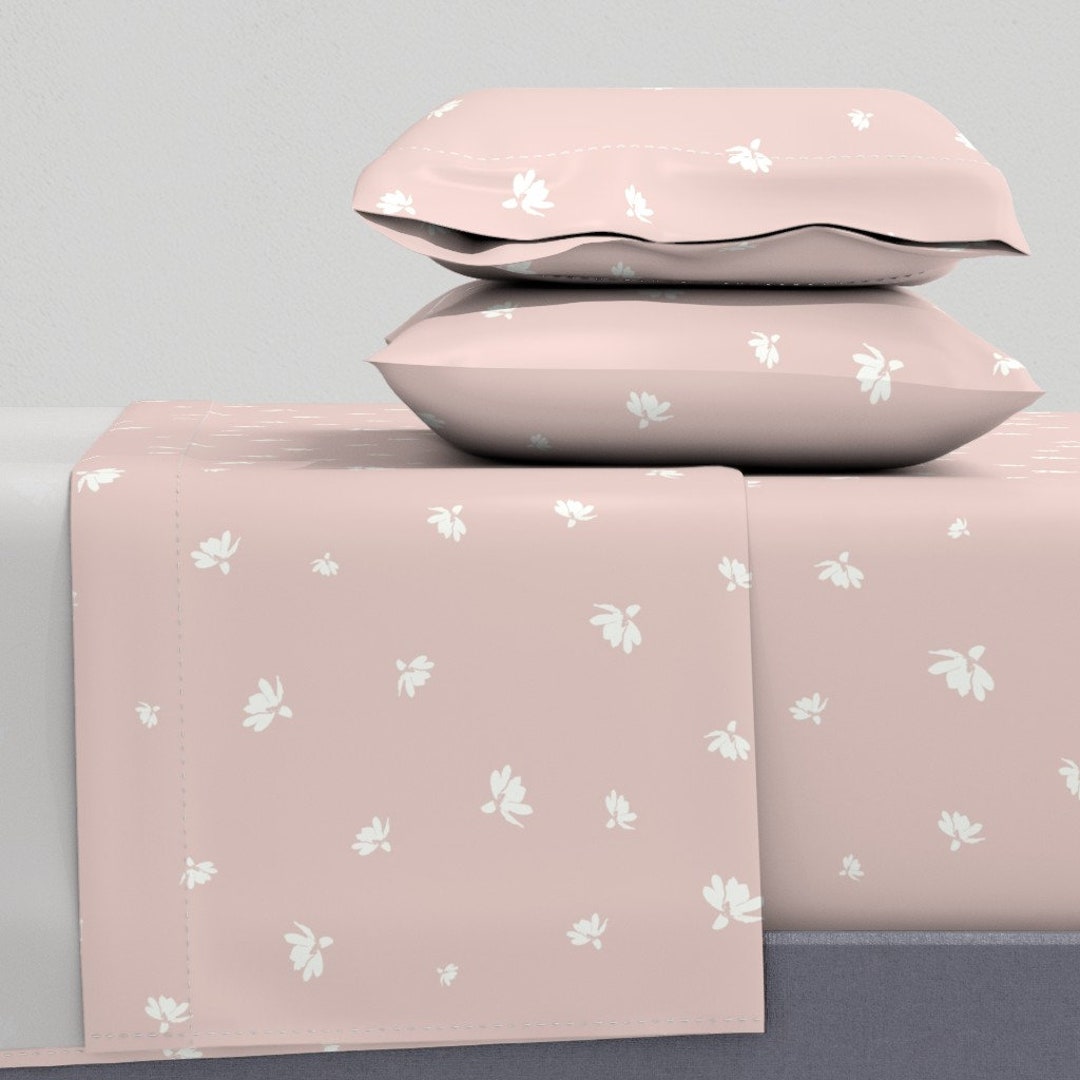 Cottagecore Sheets - Simple Floral Blush by Meela - Floral Flowers ...