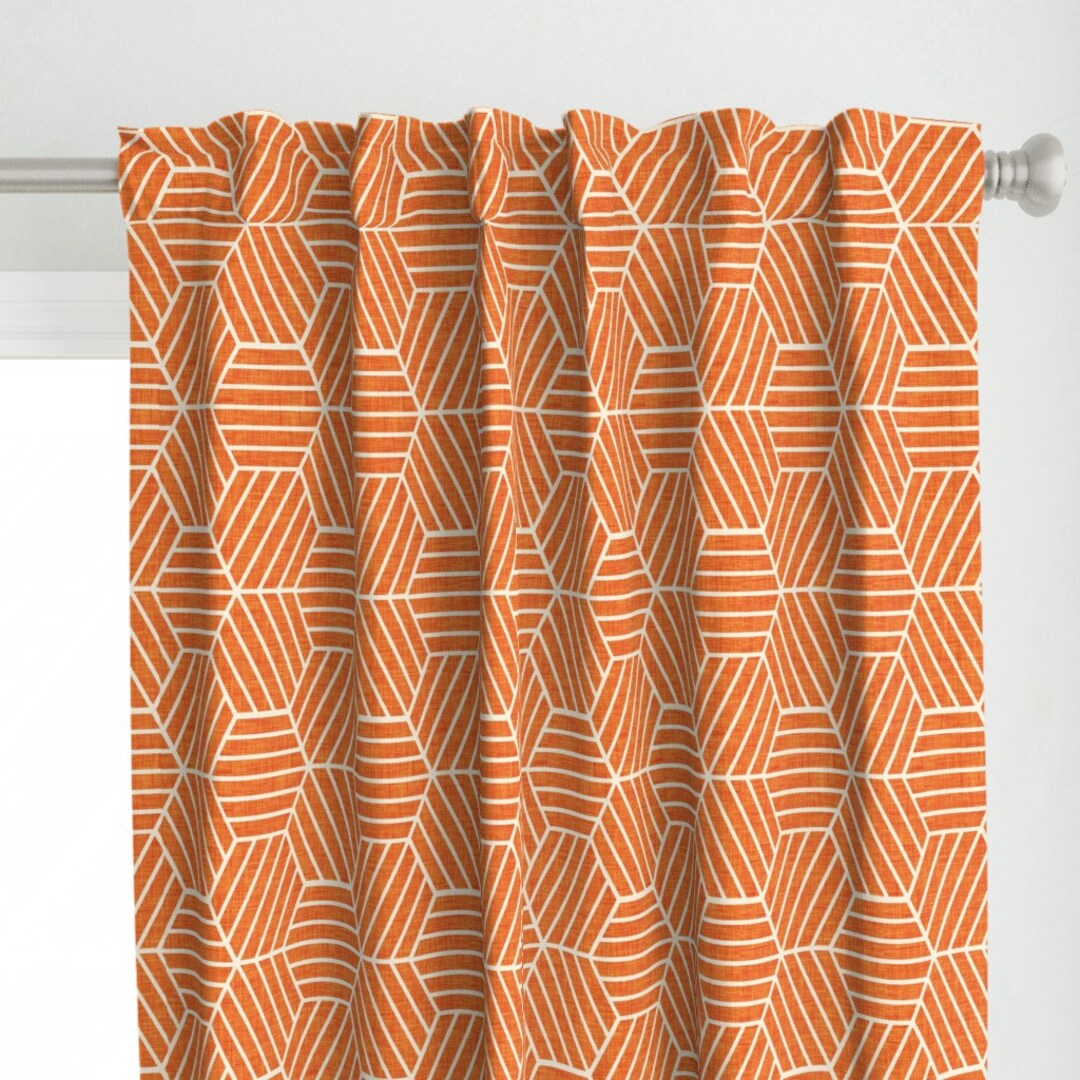 Geometric Mod Curtain Panel Geo Honeycomb by Bruxamagica Bold Abstract ...