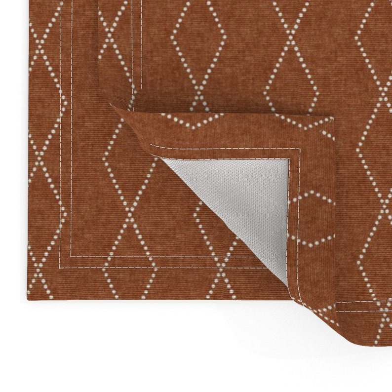 Geometric Diamond Placemats set of 2 Rust Diamonds by - Etsy
