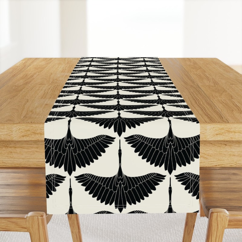 Black Table Runner - Etsy
