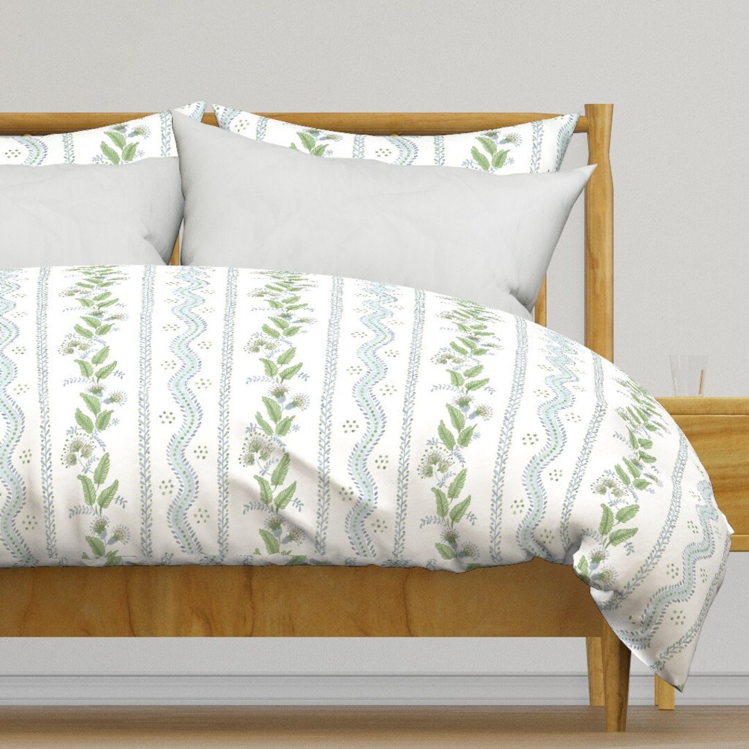 Regency Stripe Bedding Emma Blue and Green by Danika_herrick - Etsy