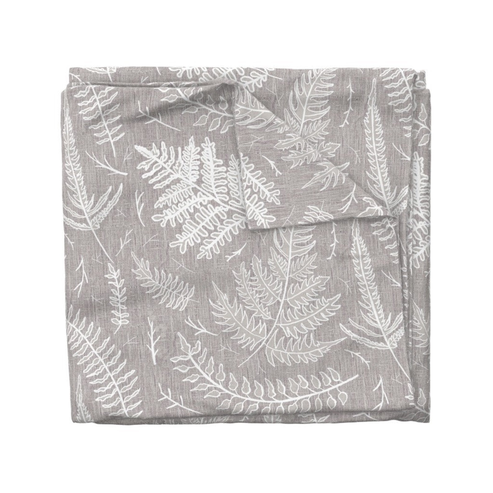 Hand Drawn Ferns Duvet Cover Taupe Gray Fern by - Etsy