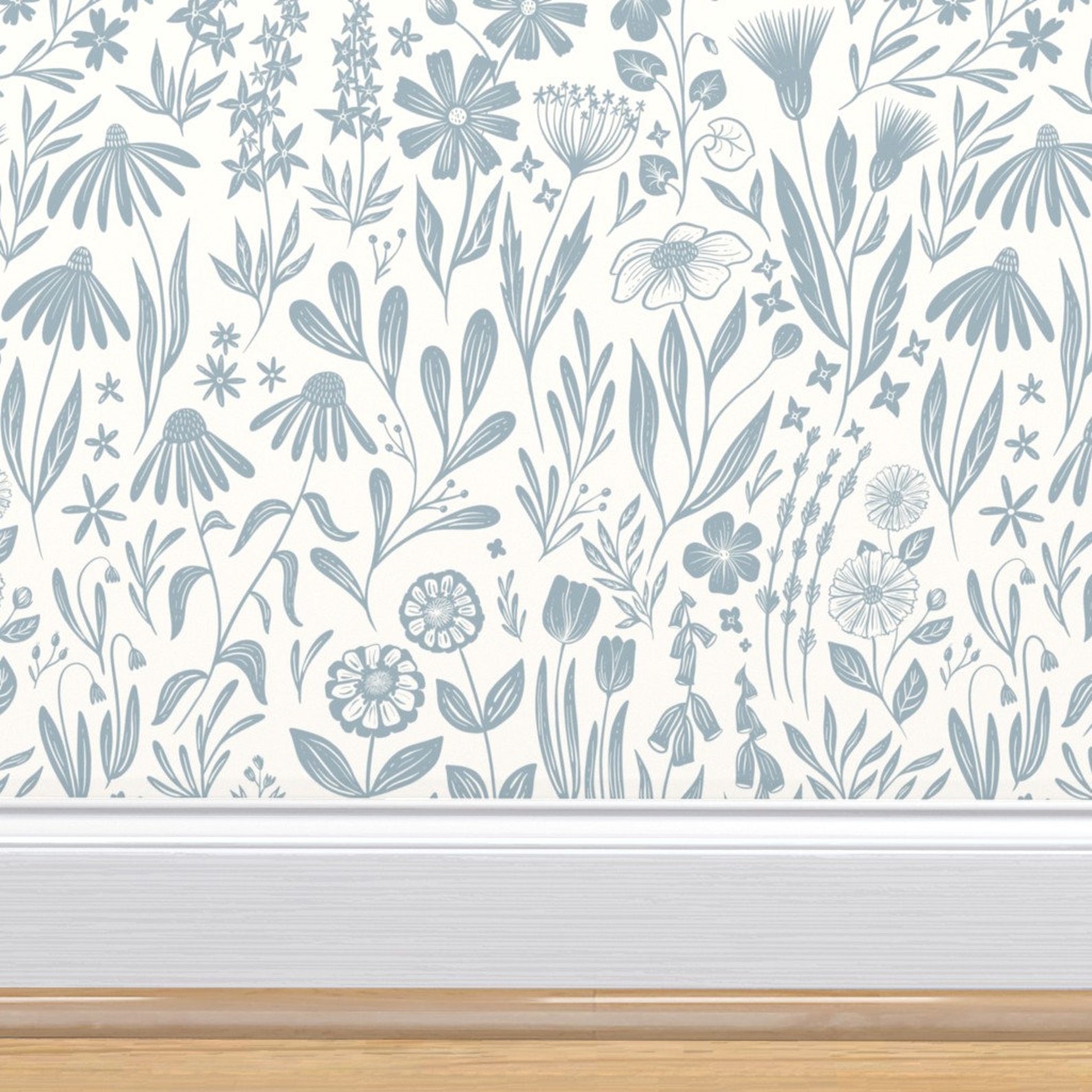 Cottagecore Non-pasted Wallpaper Wildflowers Botanical - Wildflowers ...