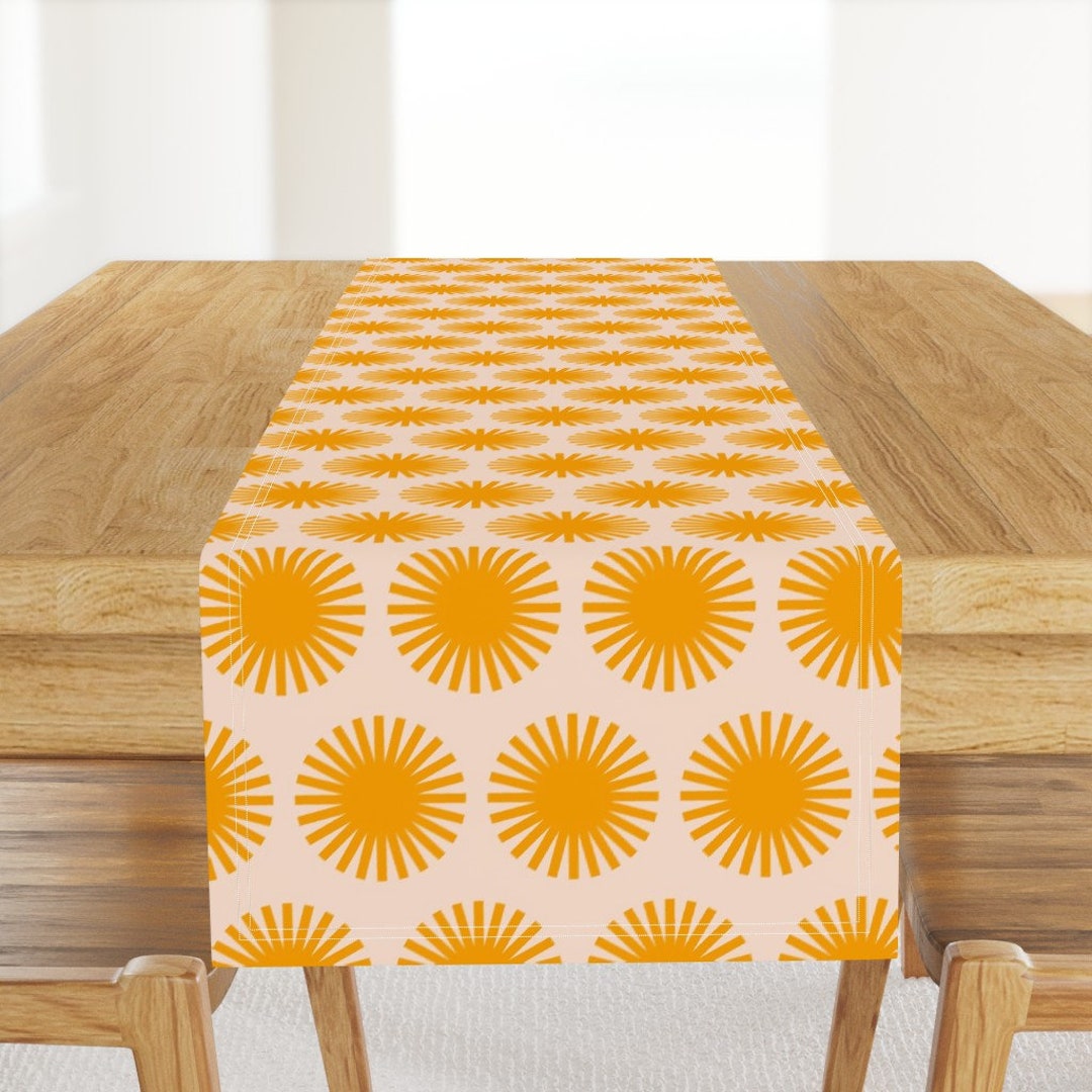 Summer Sun Table Runner Minimal Retro Sun by Dominique_vari Orange ...