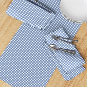 Checkerboard Table Runner - Gingham Memory Blue by Peacoquettedesigns ...