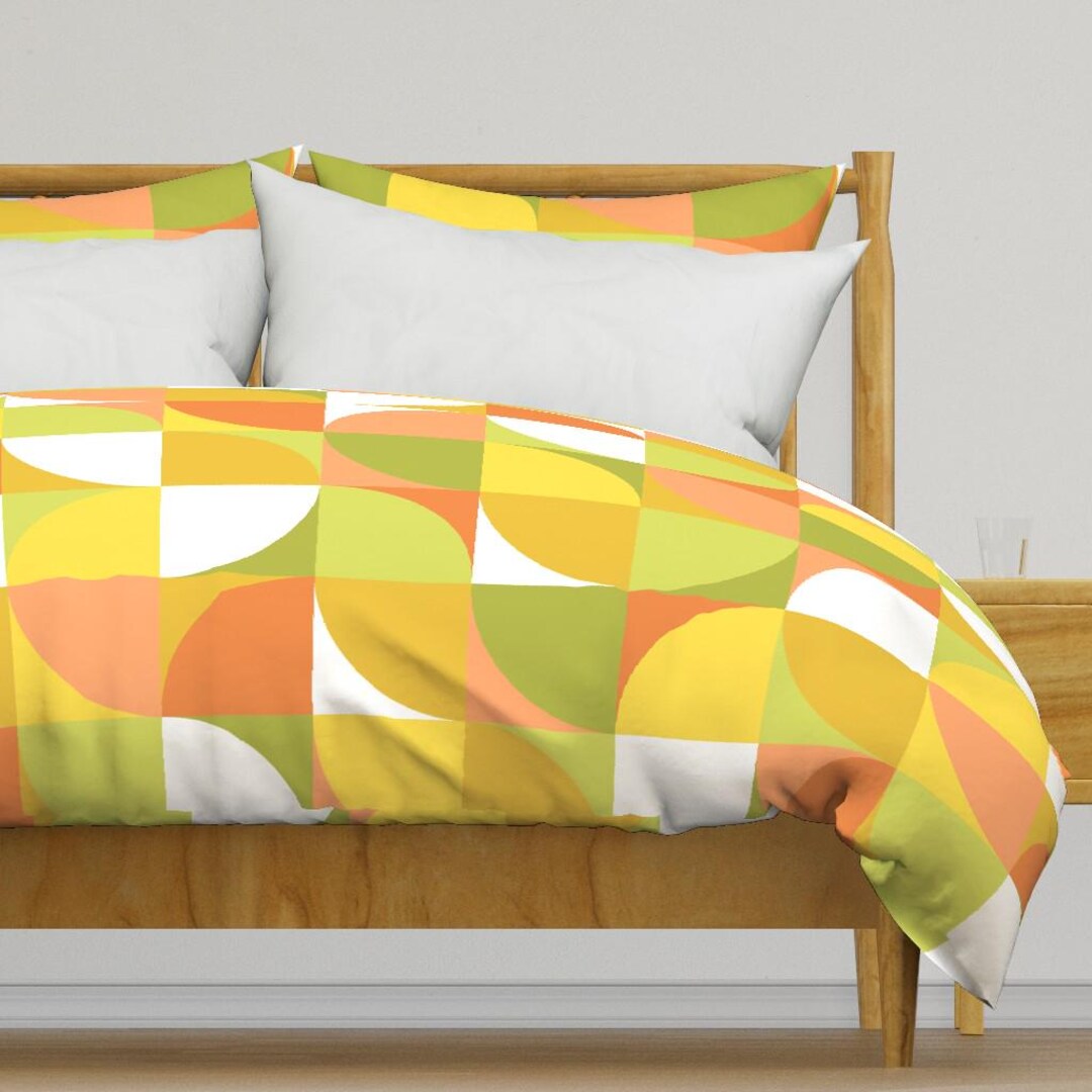 Midcentury Bedding - Retro Mod Squares by Delinda_graphic_studio ...