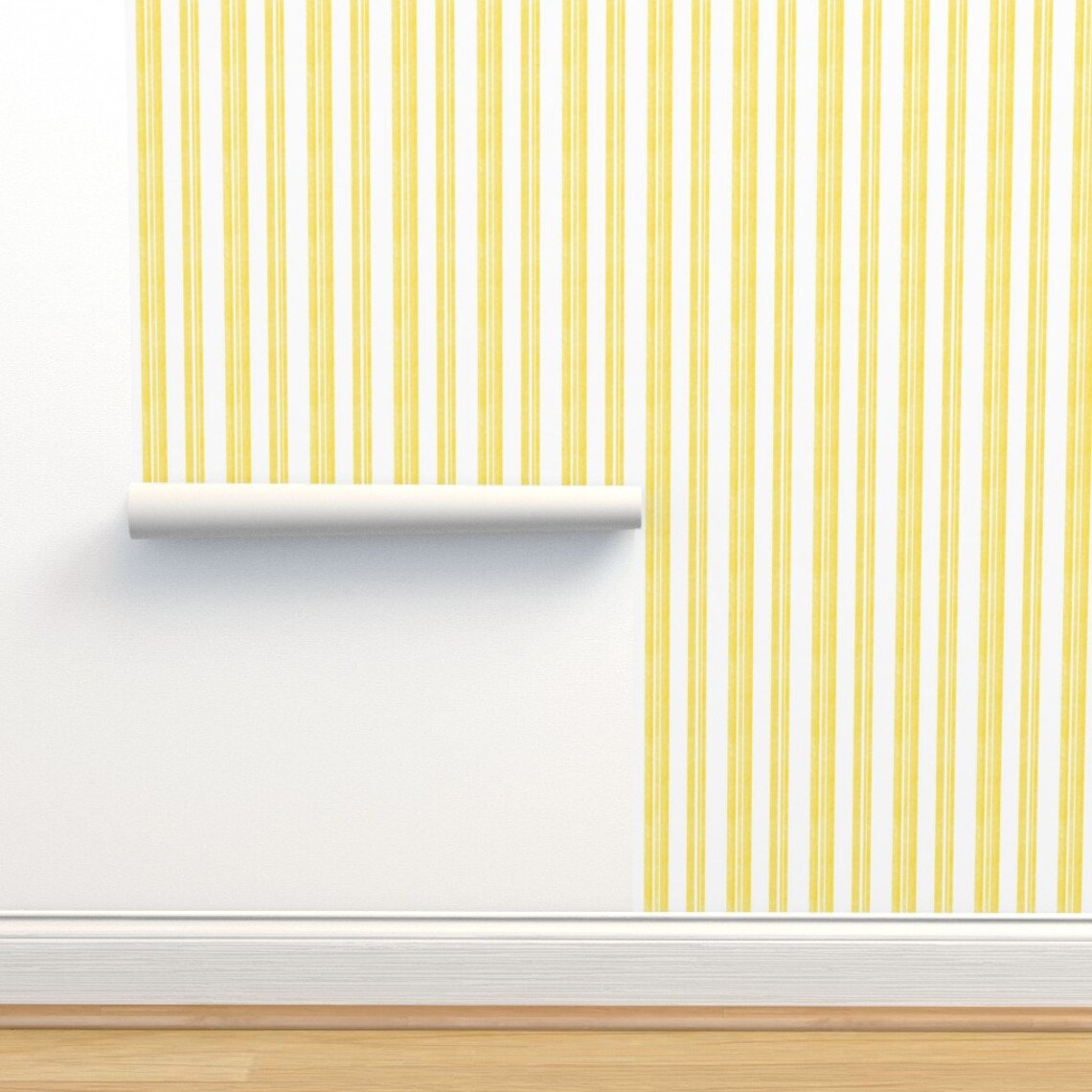Yellow Non-pasted Wallpaper Painted Stripe Contemporary Stripe - Modern ...