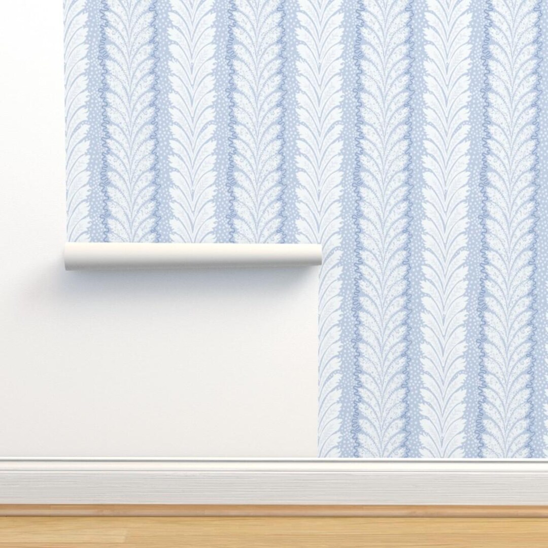 Blue Preppy Stripe Non-pasted Wallpaper Traditional Traditional ...