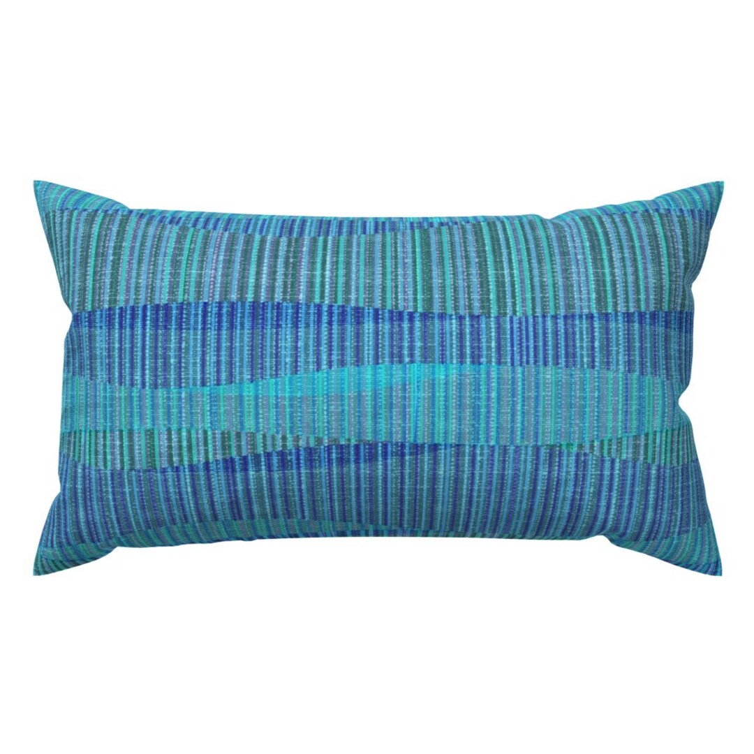 Mid Century Abstract Accent Pillow - Mod Lines Blue by Theodesign - Mod ...