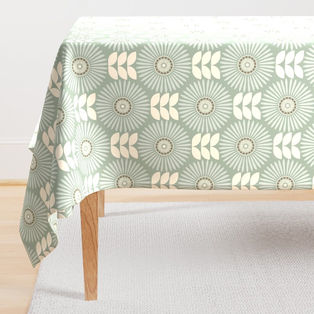 Scandi Tablecloth Restful Retro Floral by Wolflingblue Floral Flower ...