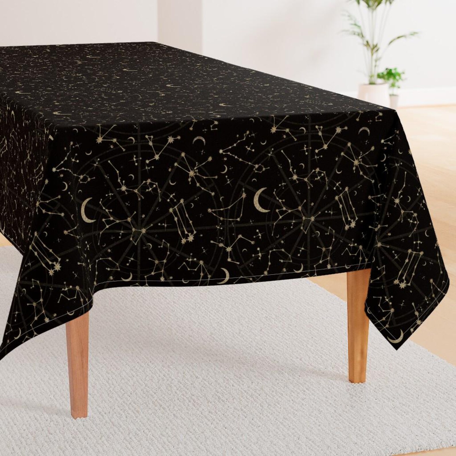 Stars Tablecloth - Gold Zodiac Constellations by Yesterdaycollection ...