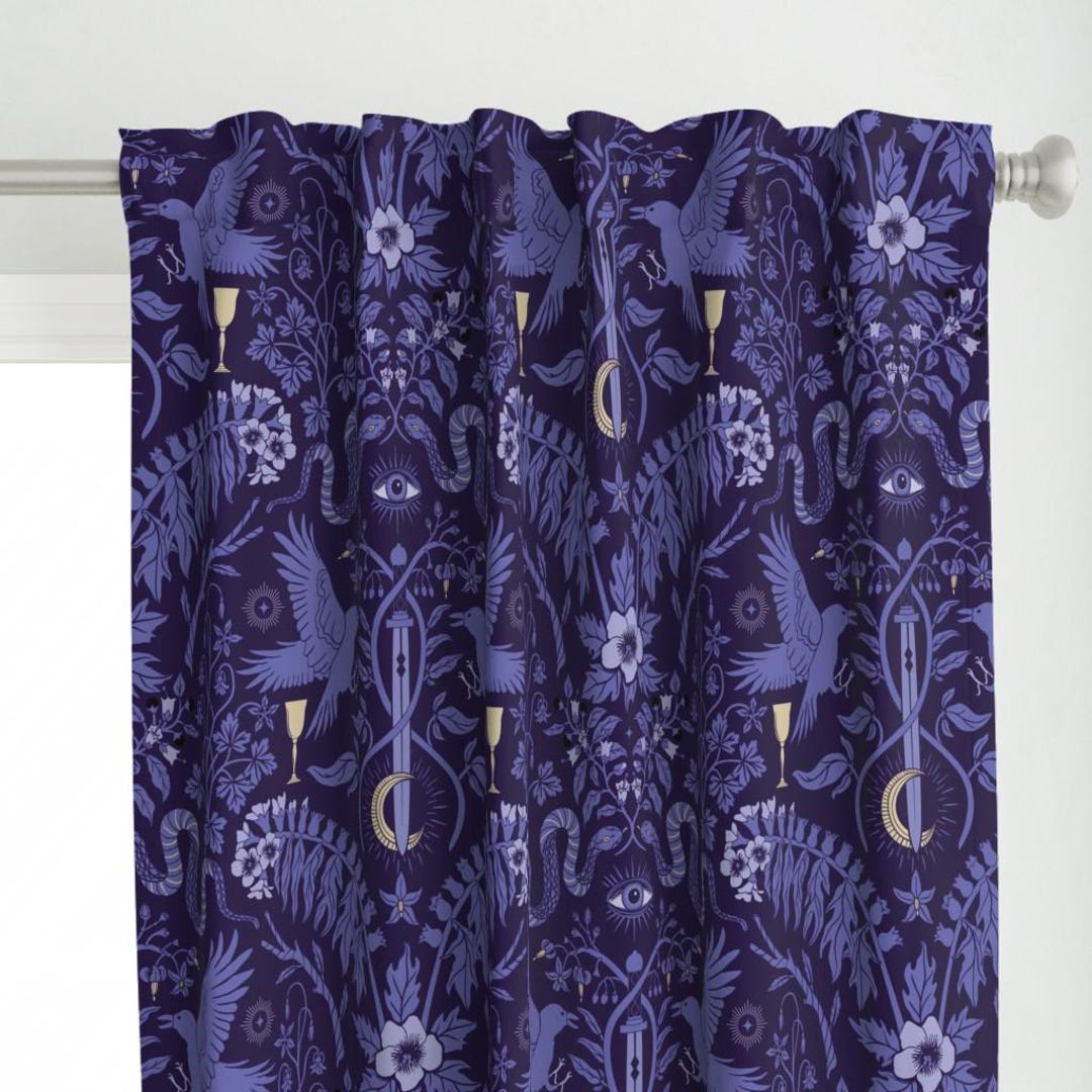 Dark Raven Curtain Panel - Snakes Nightshade Medicinal Plants Custom ...