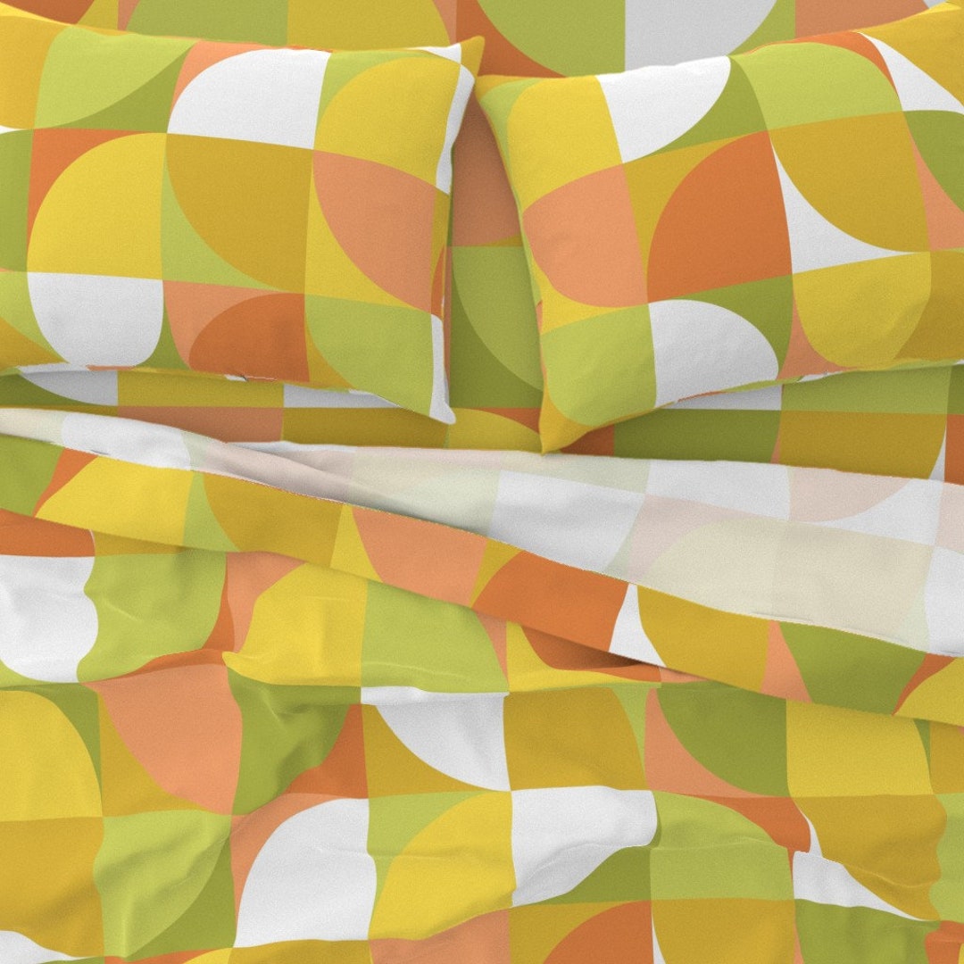 Midcentury Sheets Retro Mod Squares by - Etsy
