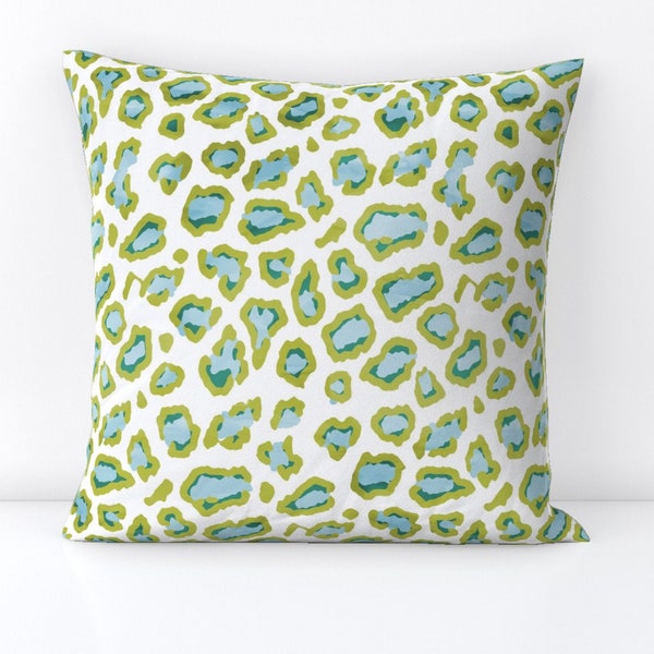Blue Leopard Pillow - Etsy