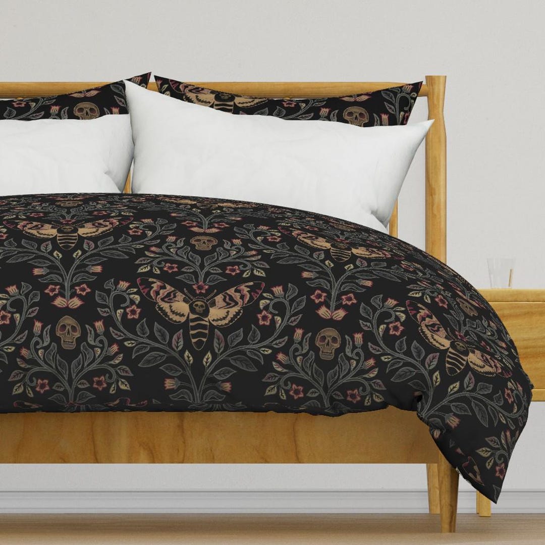 Death Head Moth Bedding - Death Head Damask by Lu_repeating - Gothic ...