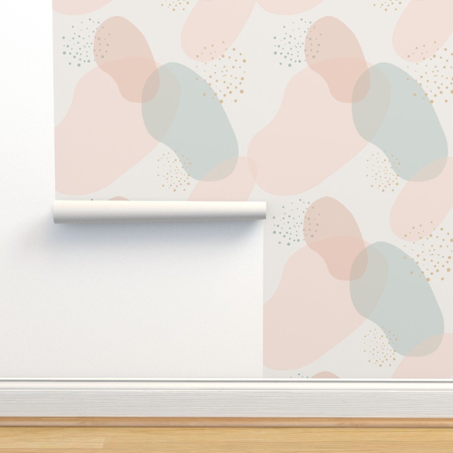 Soft Pastels Non-pasted Wallpaper Pink Blue Gold Baby Nursery Large ...