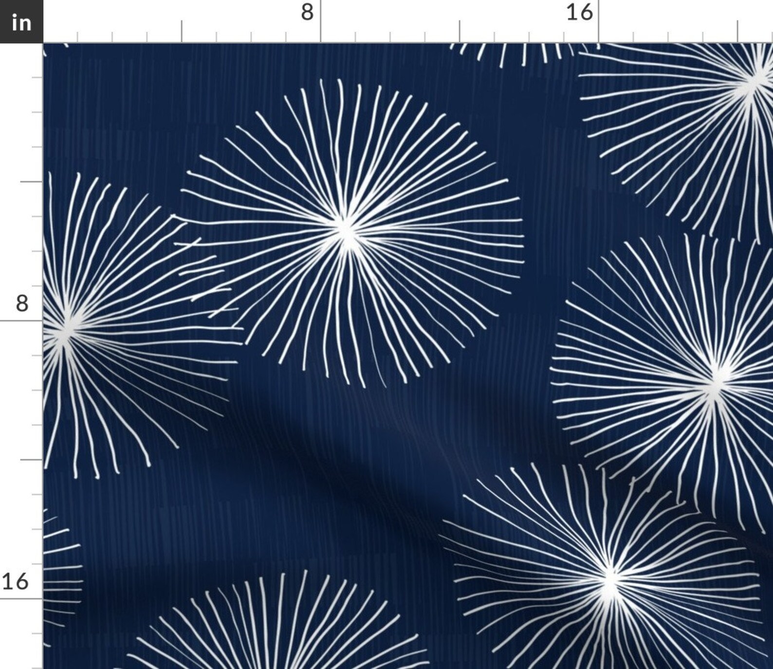 Mid Century Modern Table Runner Dandelions Navy & White by - Etsy