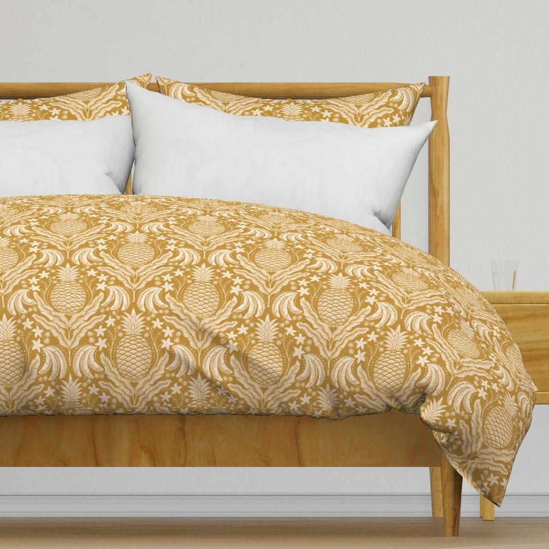 Pineapple Damask Bedding - Tropical Fruit Damask by Me_coco_design ...