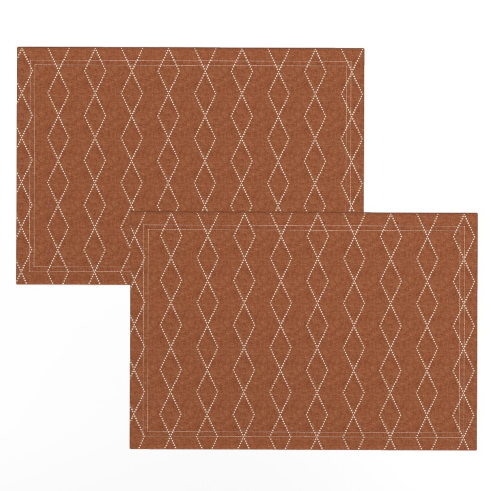 Geometric Diamond Placemats set of 2 Rust Diamonds by - Etsy
