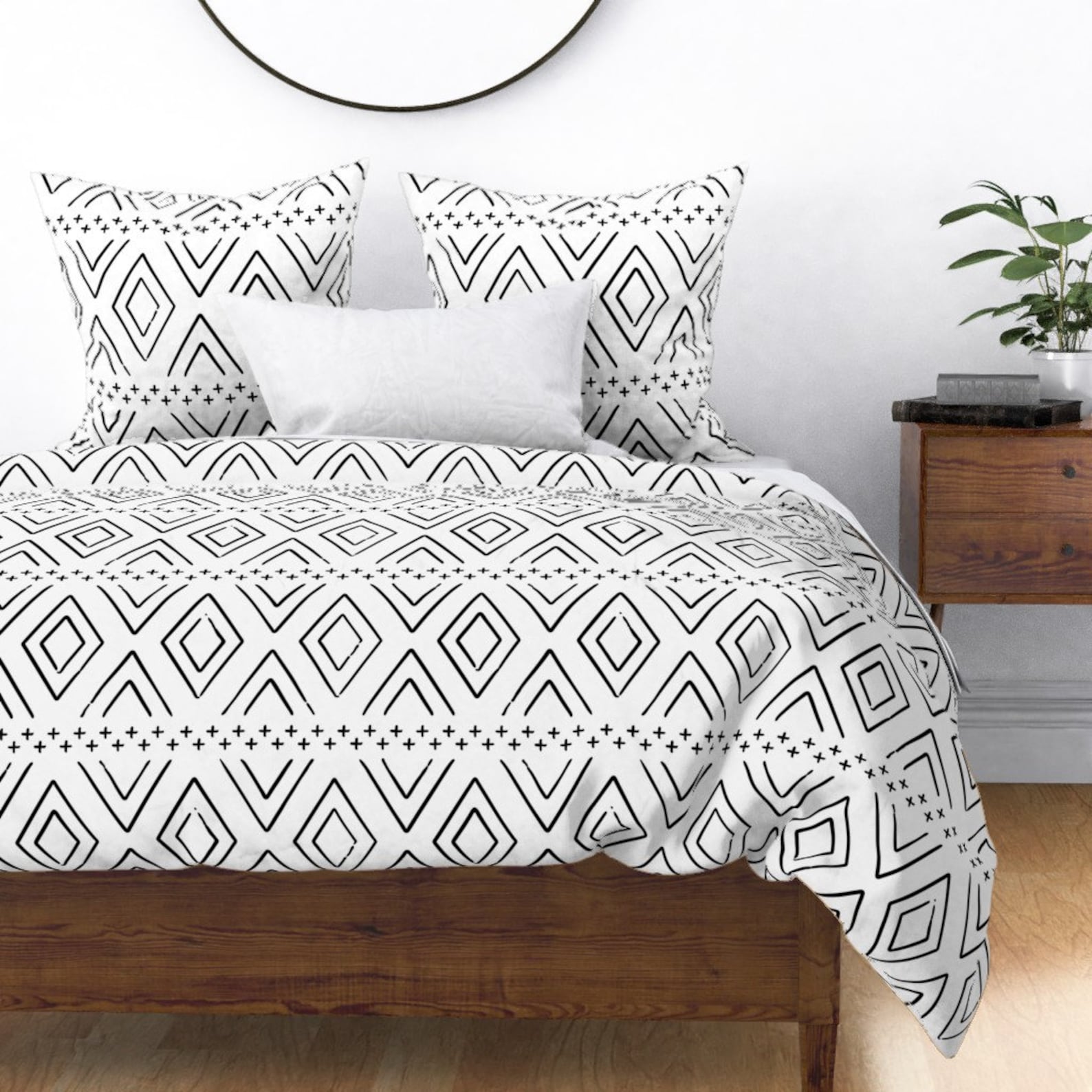 Geometric Diamond Duvet Cover Farmhouse Diamonds by - Etsy