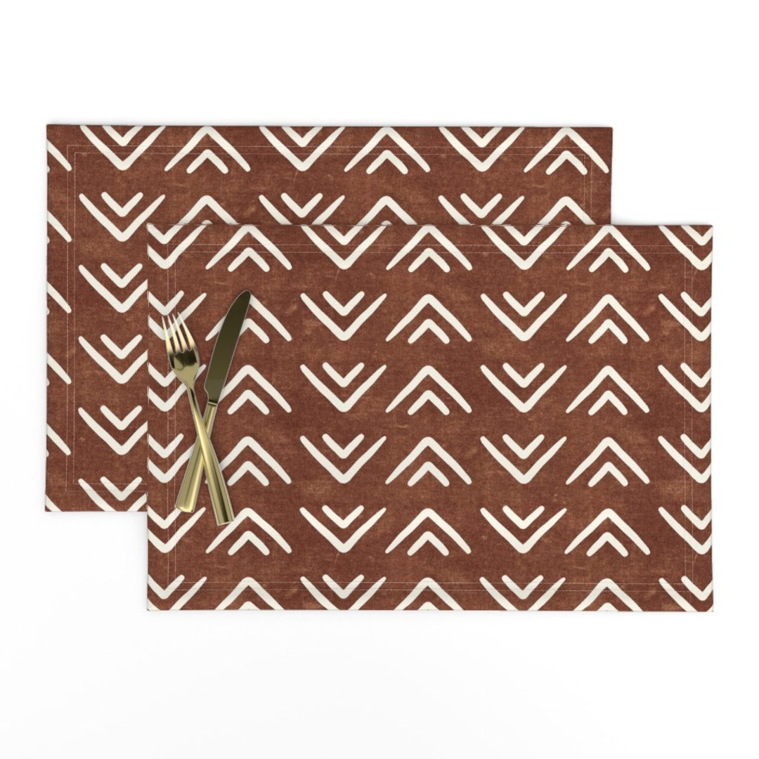 Rust Arrows Placemats set of 2 Rust Chevron by - Etsy
