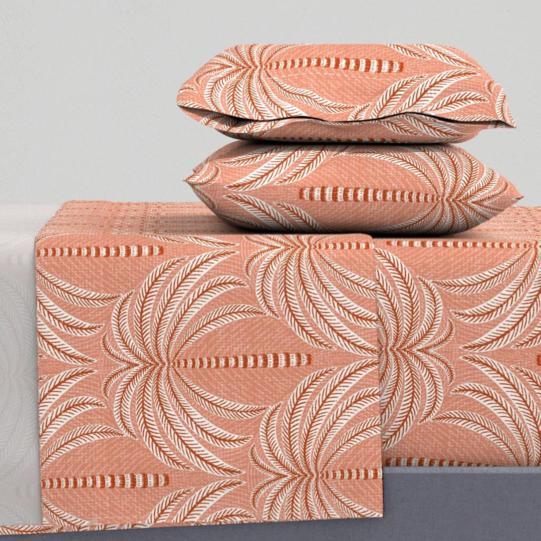 Coral Palm Tree Sheets - Palm Springs Palm by Vivdesign - Tropical ...