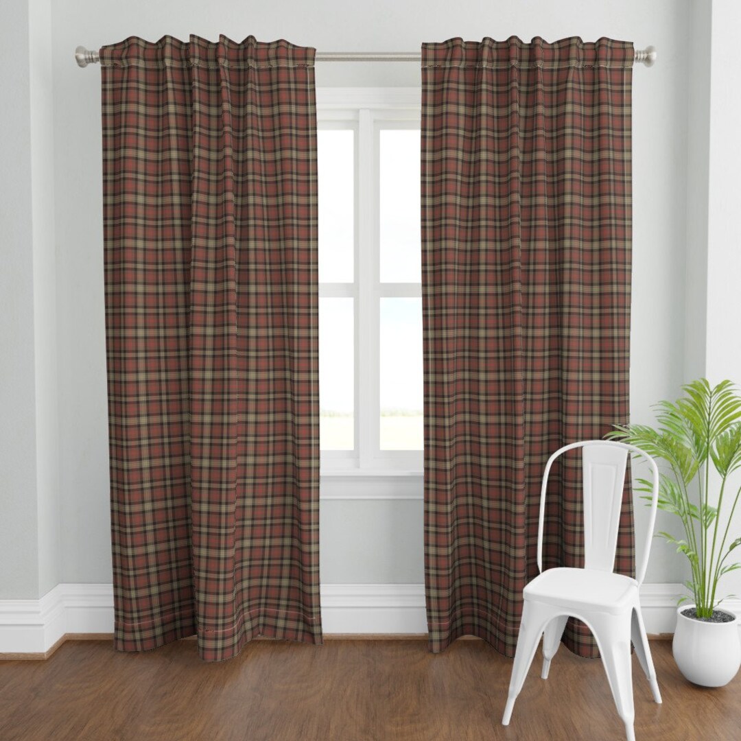 Brown Tartan Curtain Panel Ross Hunting Tartan by - Etsy