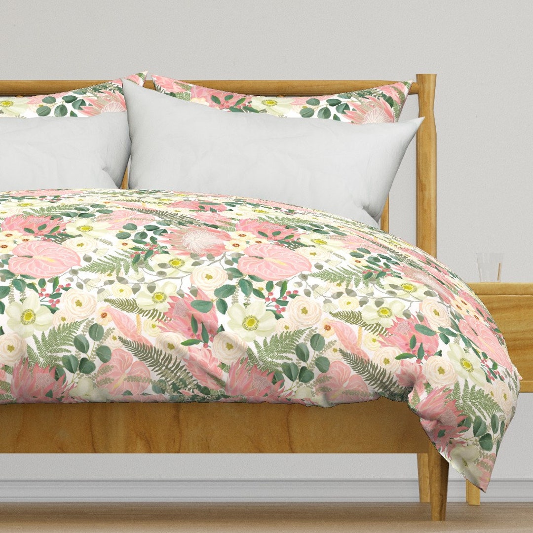 Cottagecore Bedding Elegant Protea by Hnldesigns Floral Fern Protea ...