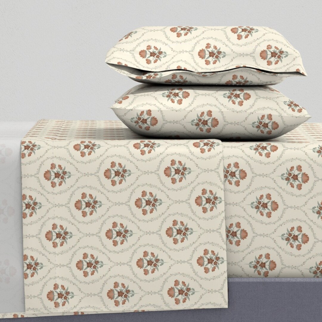 Farmhouse Floral Sheets Country Floral by Cheerfulcollective Green ...