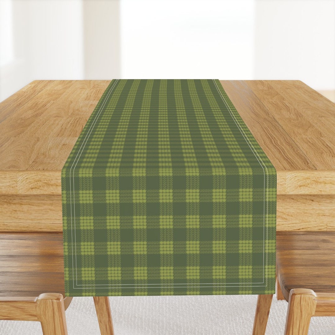 Hunter Green Plaid Table Runner Hunter by Hungrypineyapple Buffalo ...