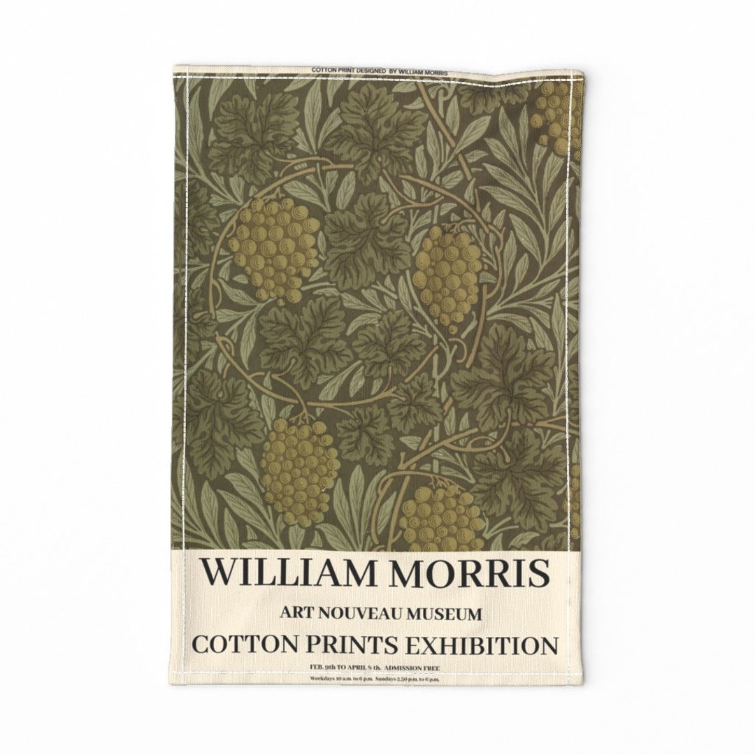 William Morris Tea Towel - Grapes by Utart - Nouveau Arts and Crafts ...