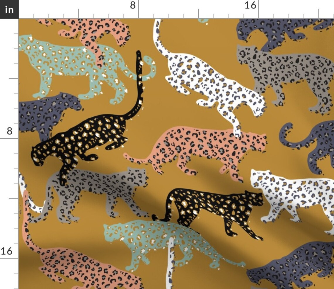 Animal Print Tea Towels set of 2 Africa Leopards Gold - Etsy