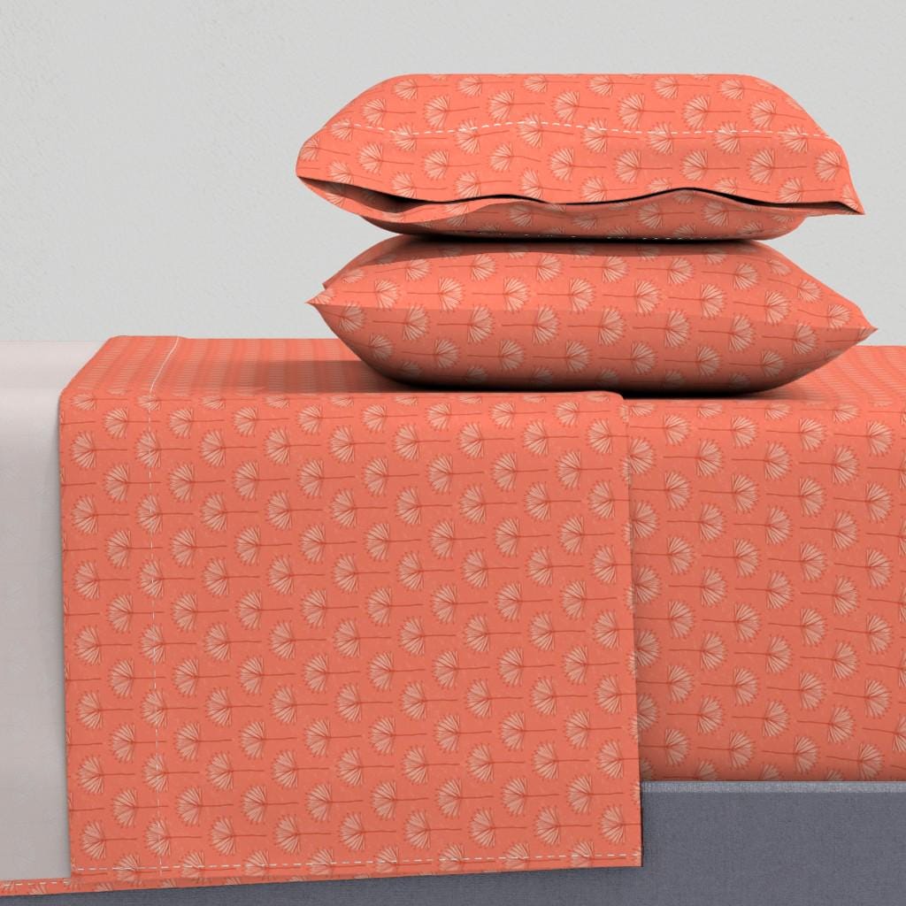 Coral Palm Tree Sheets - Fan Palm by Jocavecreative - Pink Coastal ...