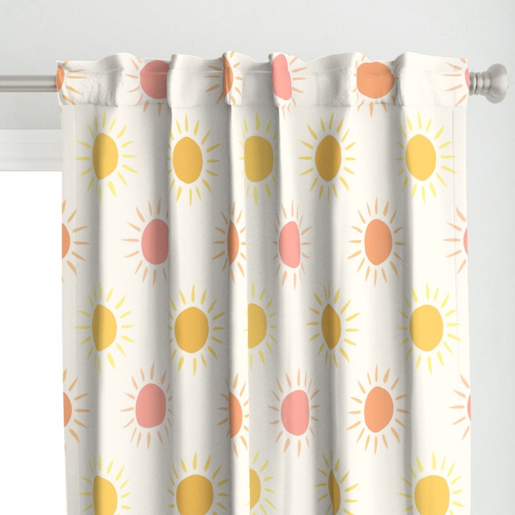 Whimsical Suns Curtain Panel Summer Sun by Charladraws - Etsy