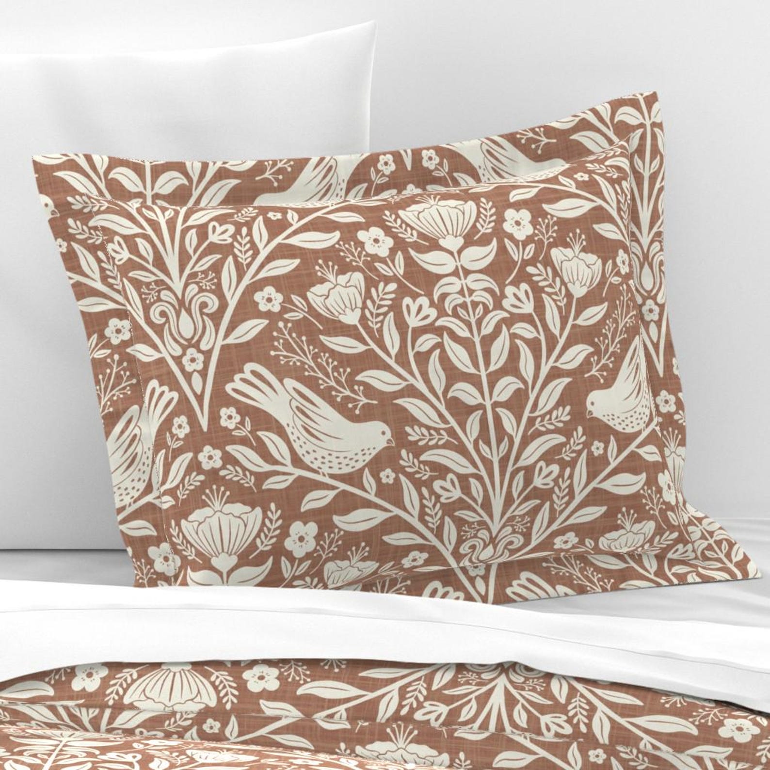 Whimsical Bedding - Folk Botanical Birds by Ivy_conner - Cottagecore ...